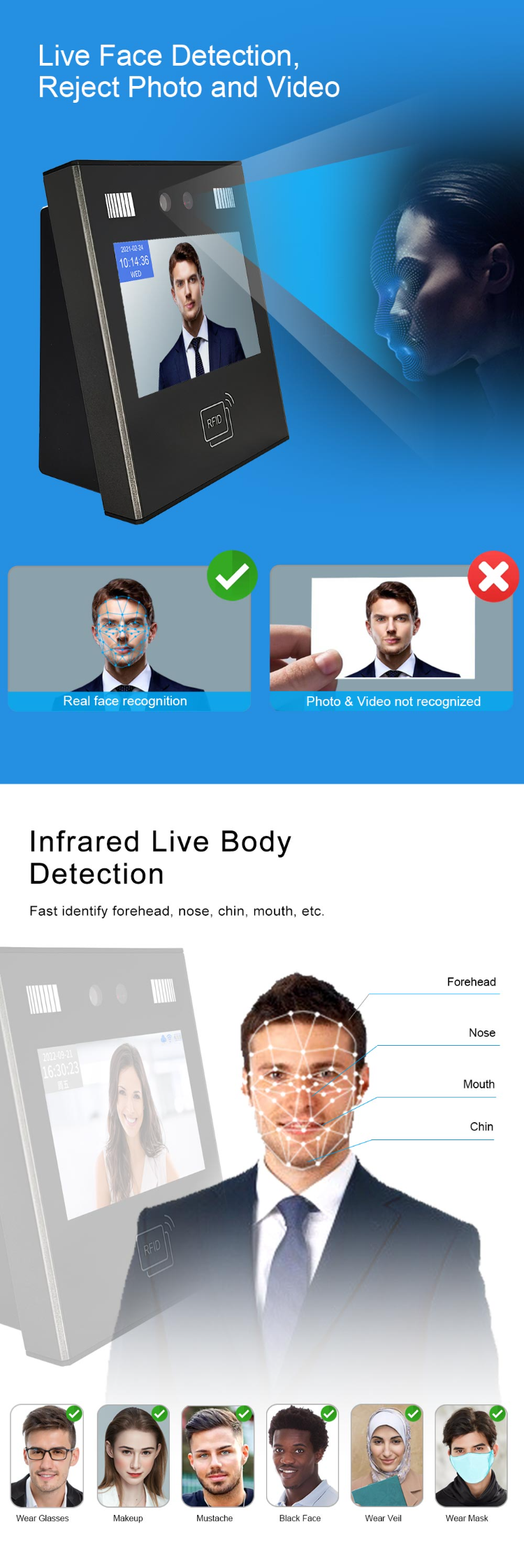 Timmy Biometric Access Control Products Time Recording Face Recognition ...
