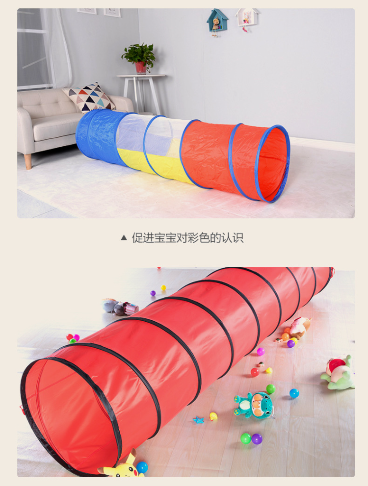 Colorful Pop Up Crawl Through Tunnel Play Tent For Babies Or Dogs Cat ...