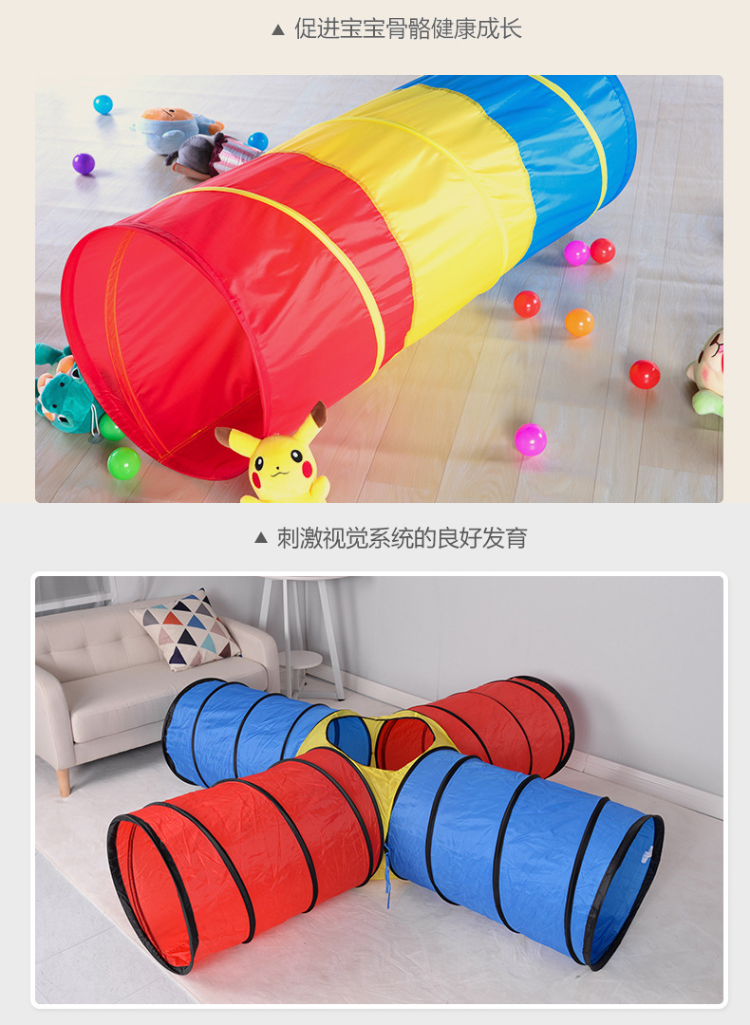 Colorful Pop Up Crawl Through Tunnel Play Tent For Babies Or Dogs Cat ...