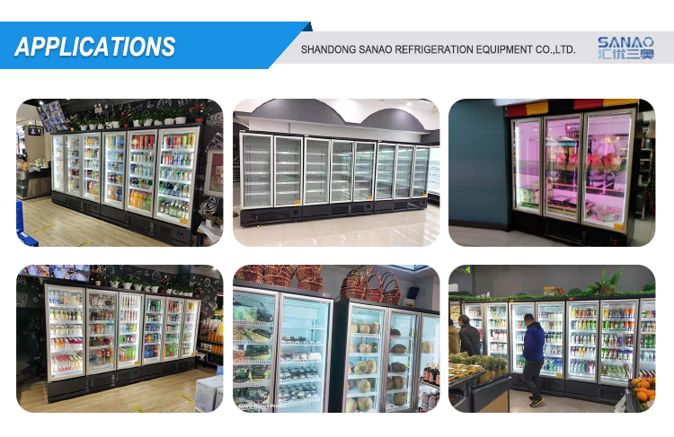 2 Door Fridge Freezer Showcase Upright Food Chiller Commercial ...