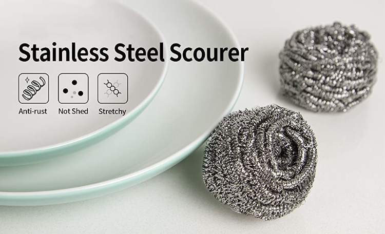 Metal Pot Scrubber Scrubbing Stainless Steel Wire Sponge Scourer ...