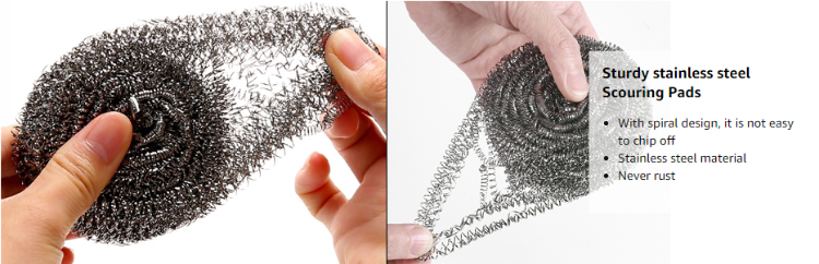 Metal Pot Scrubber Scrubbing Stainless Steel Wire Sponge Scourer ...