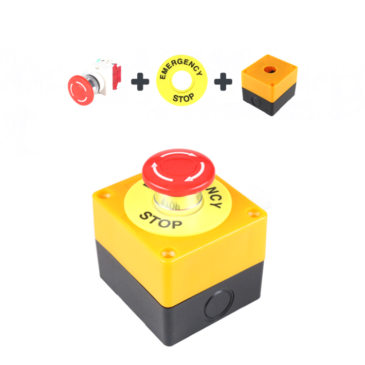 La37 Waterproof Mushroom Head Rotary Emergency Stop Button Box ...