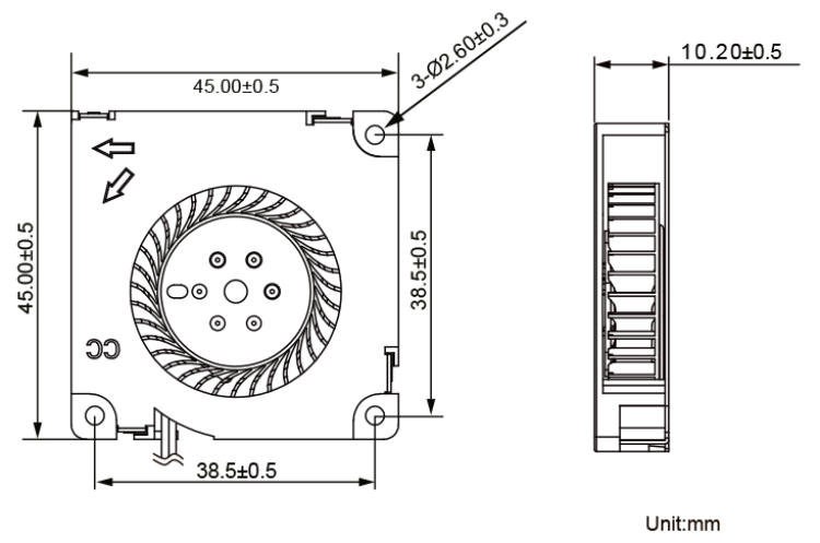 Aidecoolr Automatic 4510-b Blower Fan,45x45x10mm,suitable For Projector ...