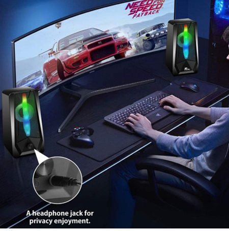 Buy Wholesale China Rgb Light Up Cool Computer Speaker With 3.5mm Jack Usb Music Speaker & Rgb ...