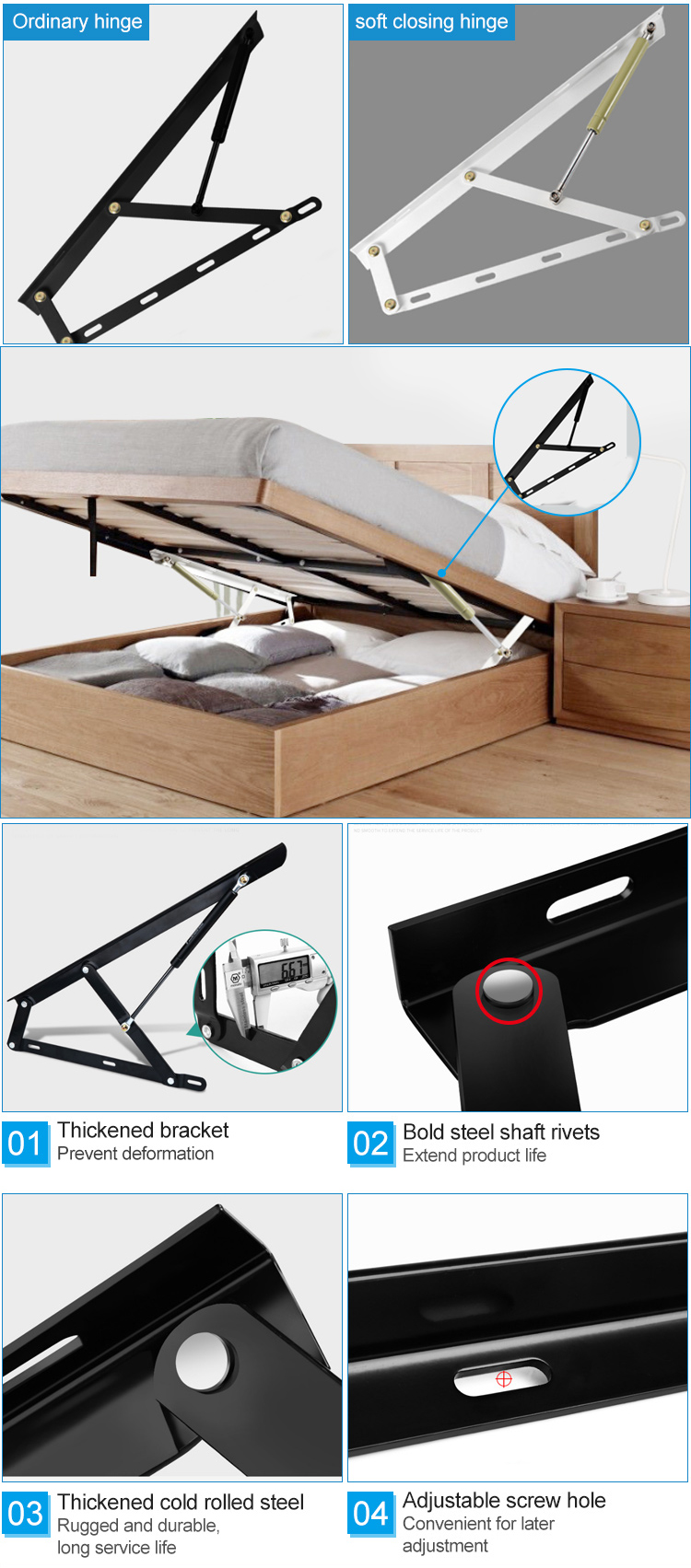 2022 Hot Sale Bed Lift Mechanism Gas Spring Metal Sofa Bed Hardware Gas ...