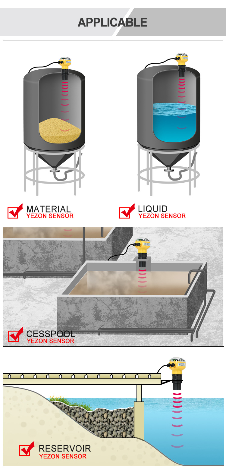 Py231 Ultrasonic Water Fuel Tank Oil Sewage Level Sensor Distance ...