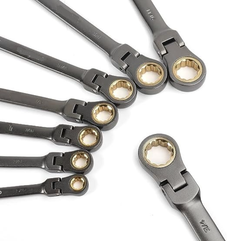 8-piece Flex-head Ratcheting Combination Wrench Set, Sae 5/16-3/4 In ...