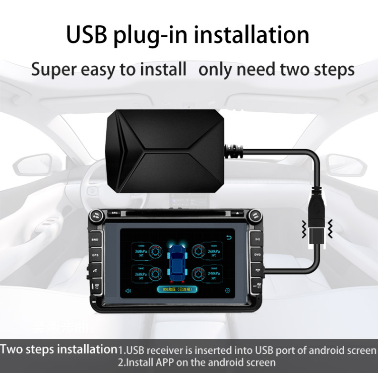 Car Tire Pressure Monitoring System Tpms Wireless Tpms With 4 External ...