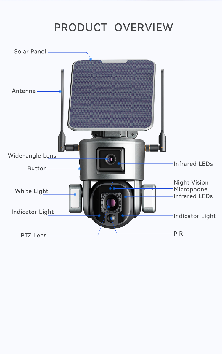 Sim Card Solar Street Light With Cctv Camera 4g Security Camera 1080p ...