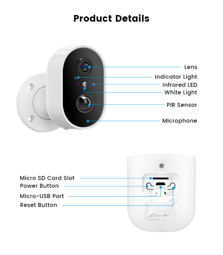 Rechargeable Battery Wifi Security Cameras Two-way Audio Colorful Night ...