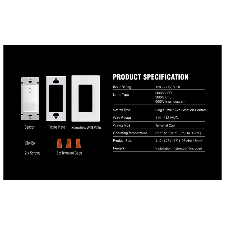 In-wall Cover Pir Ul Motion Sensor Light Switch For Home Local Stock ...