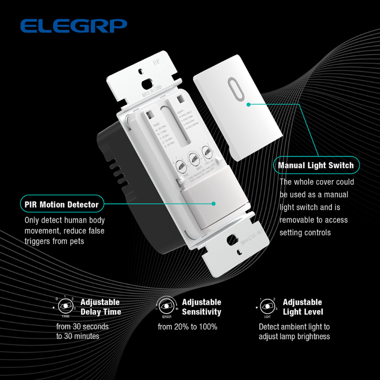 In-wall Cover Pir Ul Motion Sensor Light Switch For Home Local Stock ...