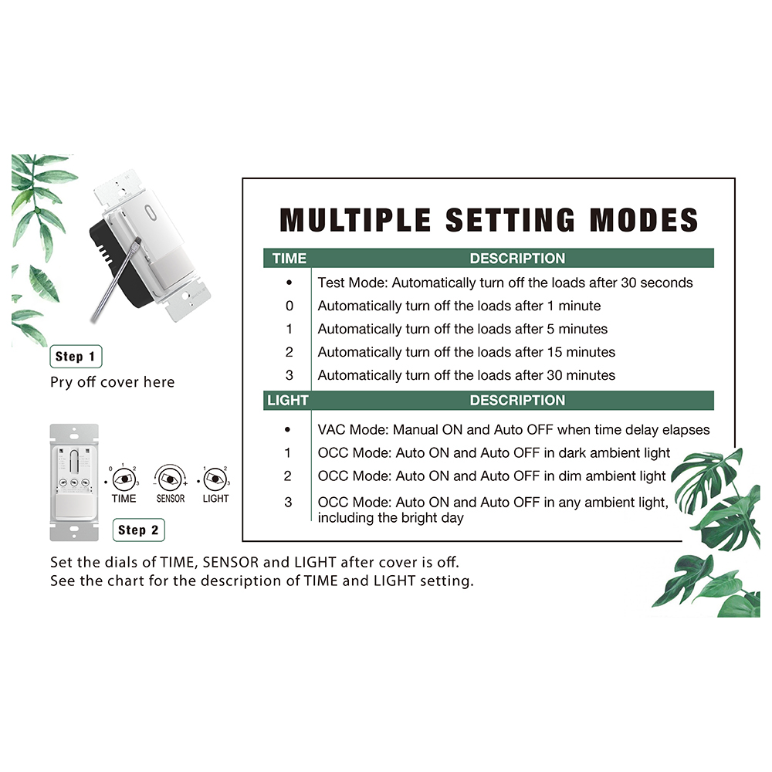 In-wall Cover Pir Ul Motion Sensor Light Switch For Home Local Stock ...