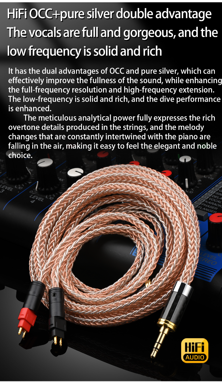 Ataudio 16 Core Earphones Audio Cable Occ And Silver Hifi Upgrade Cable Gray\blackmmcx/2pin ...