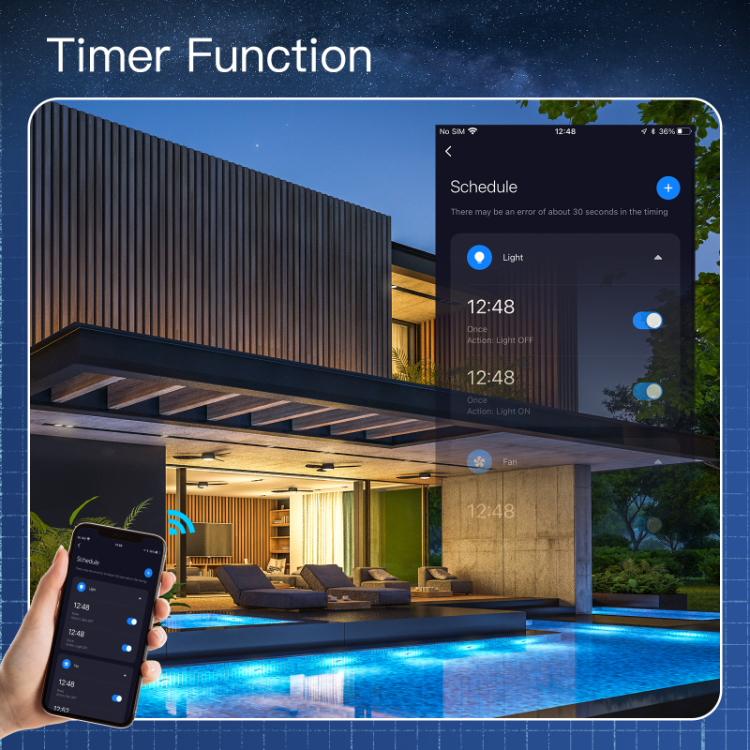 Wifi Tuya Smart Home Fan Light Switch Breaker App Rf Remote Control ...
