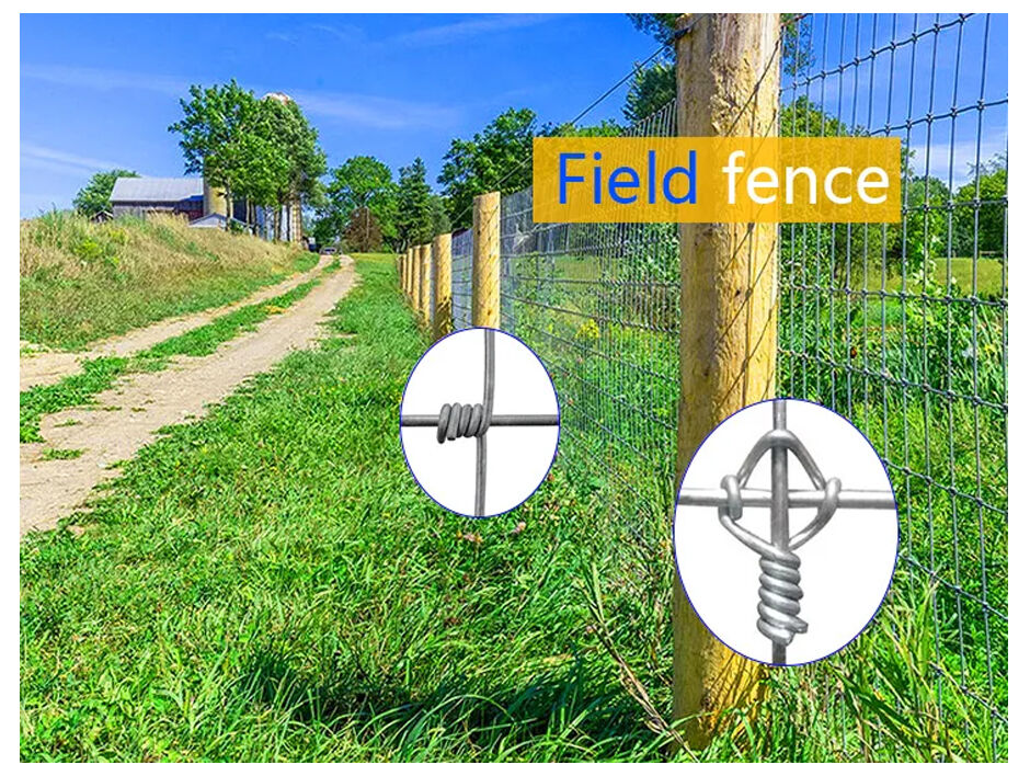 High Strength Galvanized Fixed Knot Wire Mesh Farm Fence For Field Wire ...