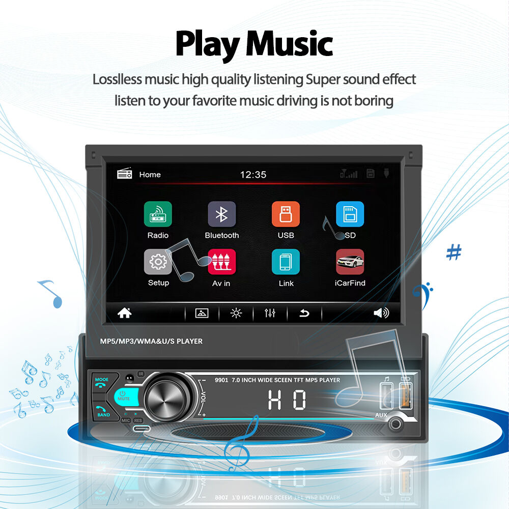 Buy Wholesale China Podofo 7'' Car Mp5 Player 1din Telescopic Car Radio ...