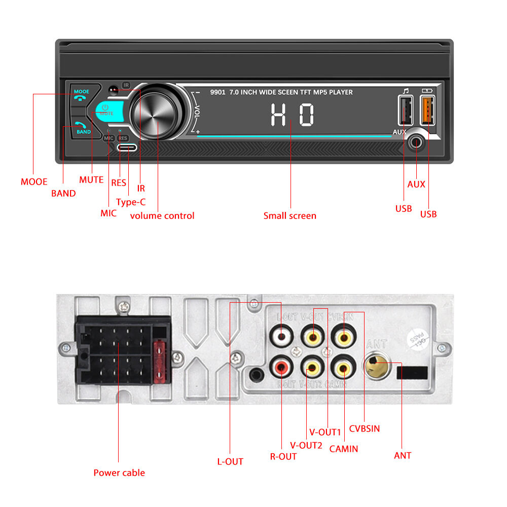 Buy Wholesale China Podofo 7'' Car Mp5 Player 1din Telescopic Car Radio ...