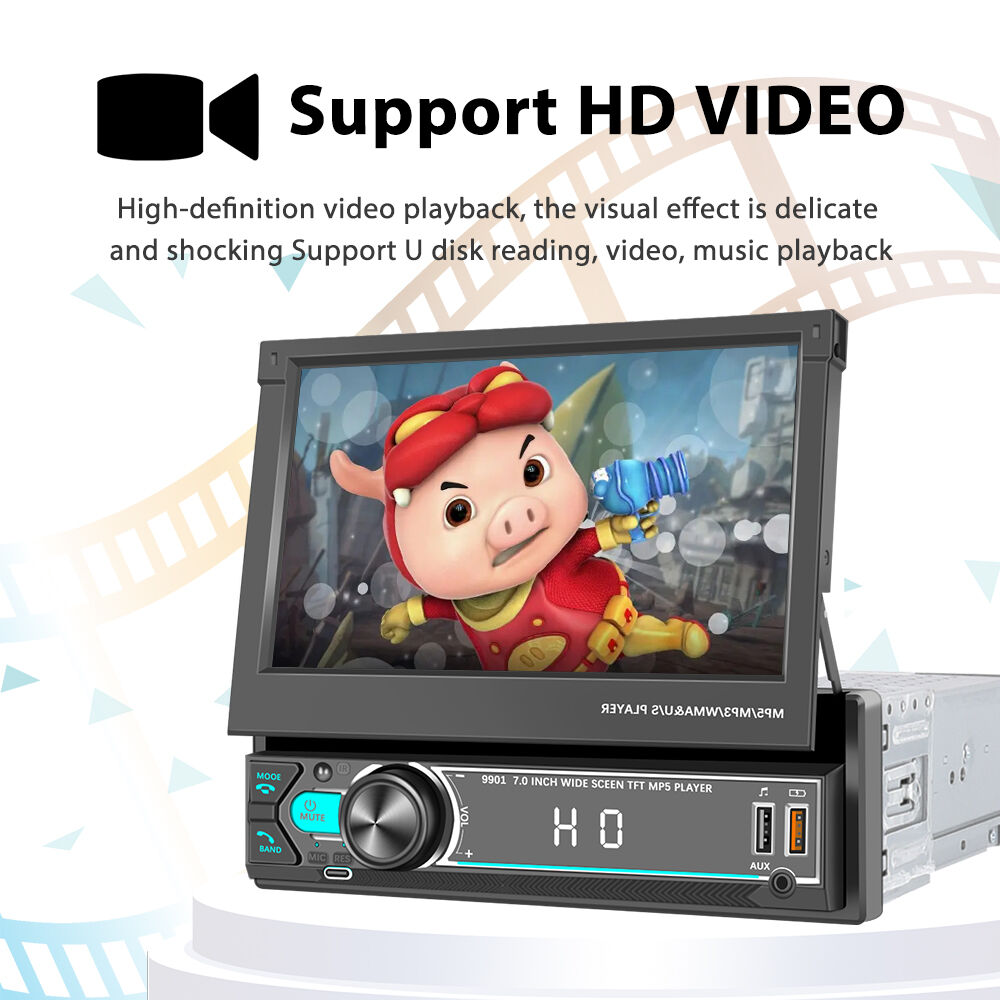 Buy Wholesale China Podofo 7'' Car Mp5 Player 1din Telescopic Car Radio ...