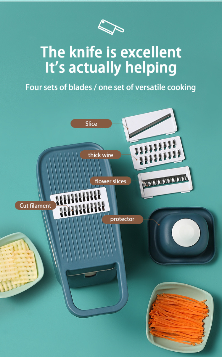 6 Blades Manual Vegetable Dicer Spiralizer Easy Vegetable Chopper ...