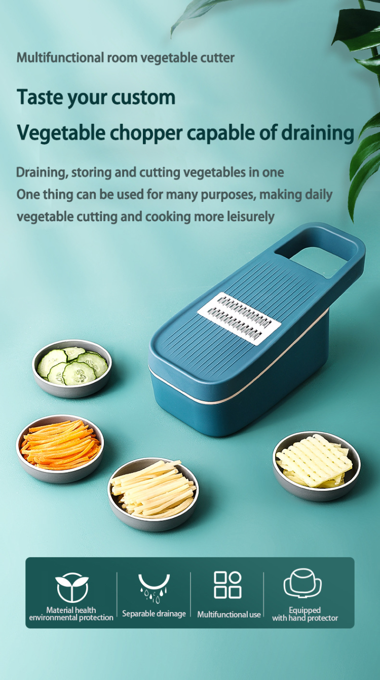 6 Blades Manual Vegetable Dicer Spiralizer Easy Vegetable Chopper ...