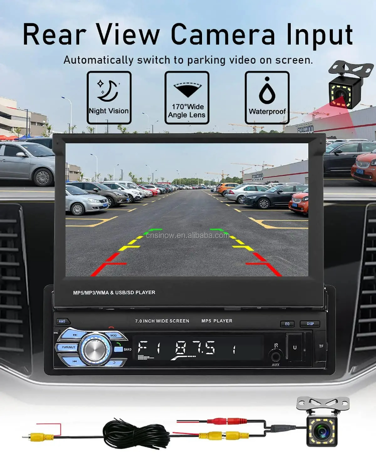 Android Car Stereo Single Din 7 Inch Flip Out Touch Screen In Dash Gps ...