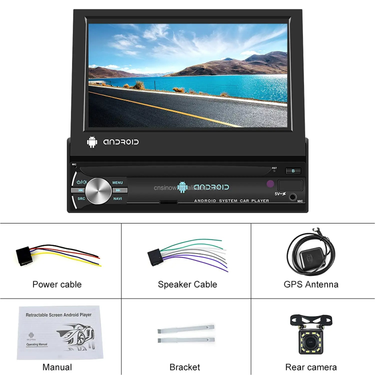 Android Car Stereo Single Din 7 Inch Flip Out Touch Screen In Dash Gps ...