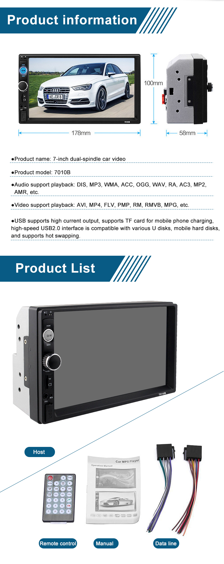 Car Audio Video System 7inch Car Stereo Mirror Monitor $16 - Wholesale ...