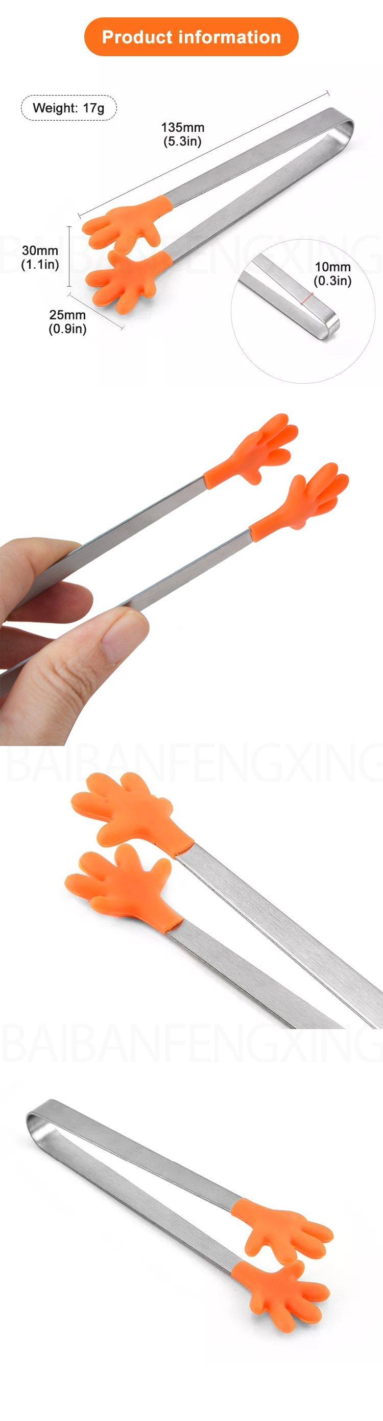 Buy Wholesale China 5 Inch Silicon Food Tong Mini Tongs Utility Bbq Ice ...