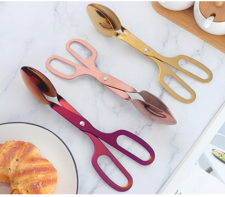 Kitchen Baking Tool Stainless Steel Food Tongs Bbq Tongs Metal Bread ...
