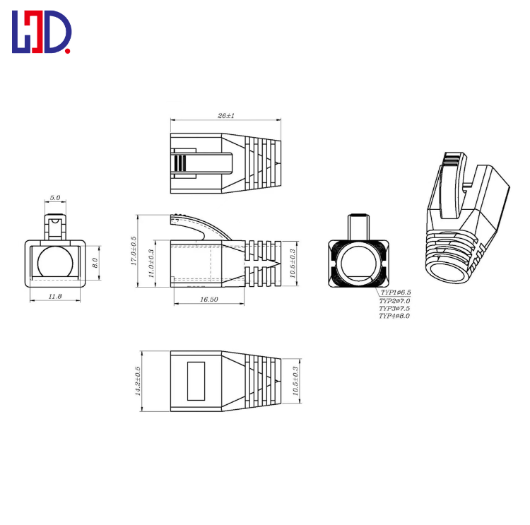 Bulk Buy China Wholesale Rg45 Connector Boot Modular Plug Boots Rubber ...