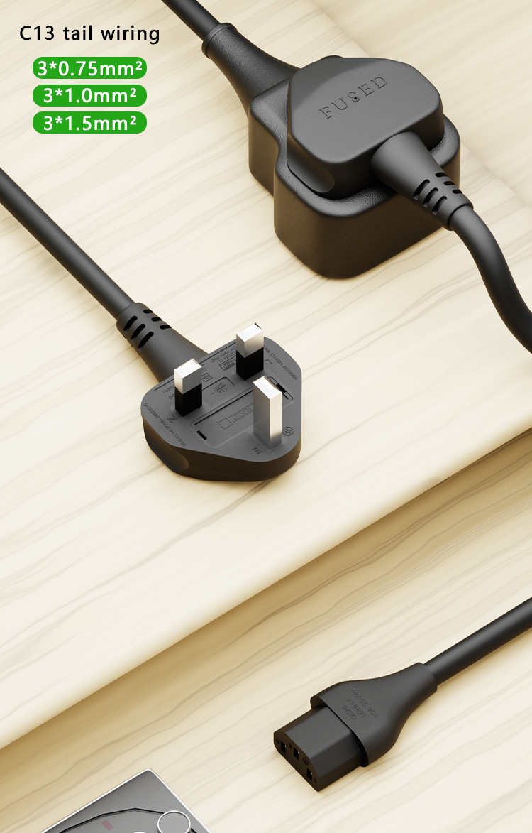 Bs 1363 Male Connector Iec C13 Female Power Cable Connector Kettle ...