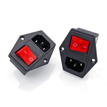Ac-14-f16b Power Rocker Switch Iec 3 Pin 320 C14 Inlet Power Sockets ...
