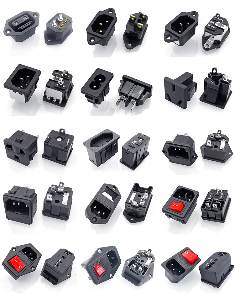 Ac-14-f16b Power Rocker Switch Iec 3 Pin 320 C14 Inlet Power Sockets ...