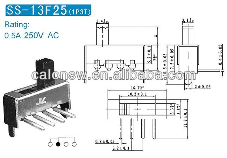 Buy Standard Quality China Wholesale Ss-13f25 3-pin Slide Switch Used ...