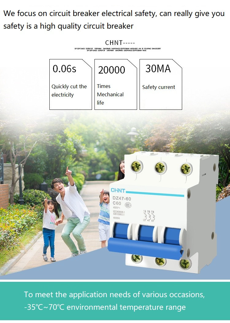 Chint Superior Quality Dz47 Smart Mini Miniature Circuit Breaker 1p 2p 3p 4p Breker Chint Chnt ...