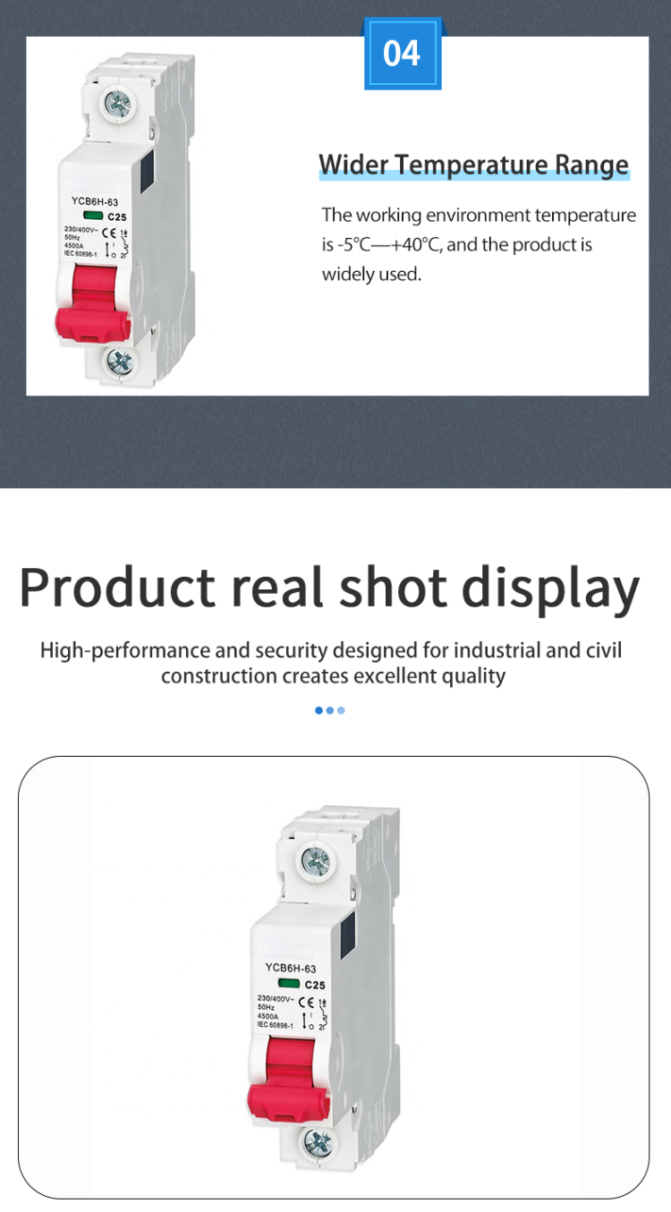 Buy Wholesale China Ycb6h-63 Series 6ka Mcb 63a Electric Miniature ...