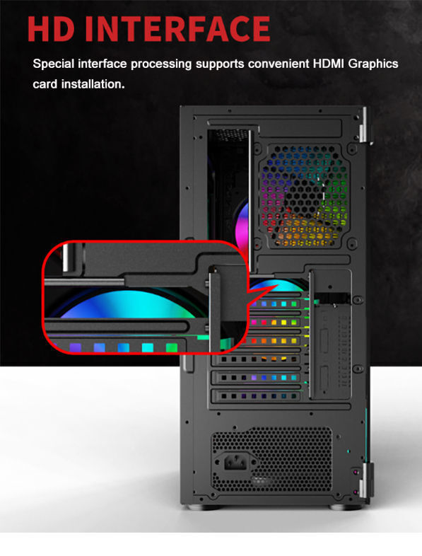Rgb Strip Design Wholesales Custom Logo Computer Case & Tower Desktop ...