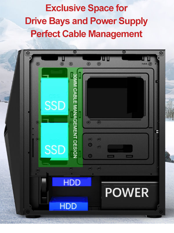 Rgb Strip Design Wholesales Custom Logo Computer Case & Tower Desktop ...