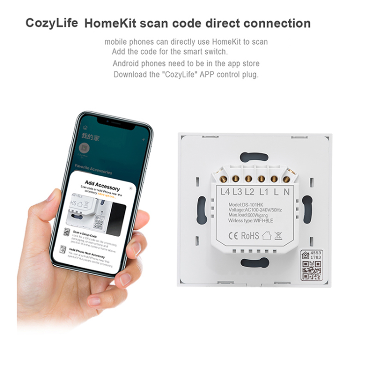 2gang Homekit Smart Switch Wifi App Siri Voice Remote Control Smart ...