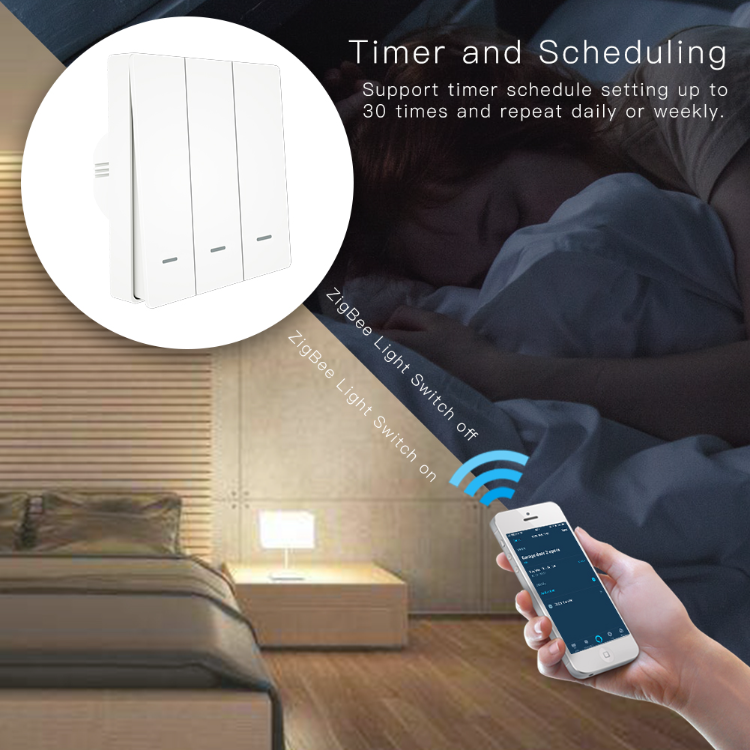 2022 New Eu Standard Tuya Smart Life Zigbee 3 Gang Switch With Tuya ...