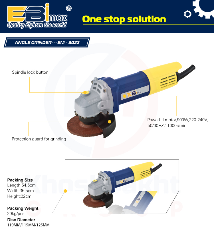Ebimax New Arrival 110/115/125mm 900w Hand Angle Grinder Wit Grip Max ...