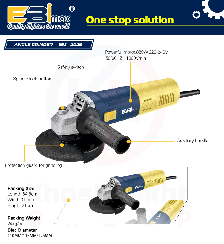 Ebimax Manufacturers Price 110/115/125mm 880w Hand Angle Grinder Wit ...