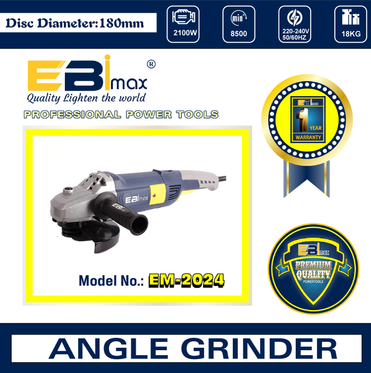 Ebimax New Arrival 2100w Hand Angle Grinder Wit Grip Max Duty Motor ...