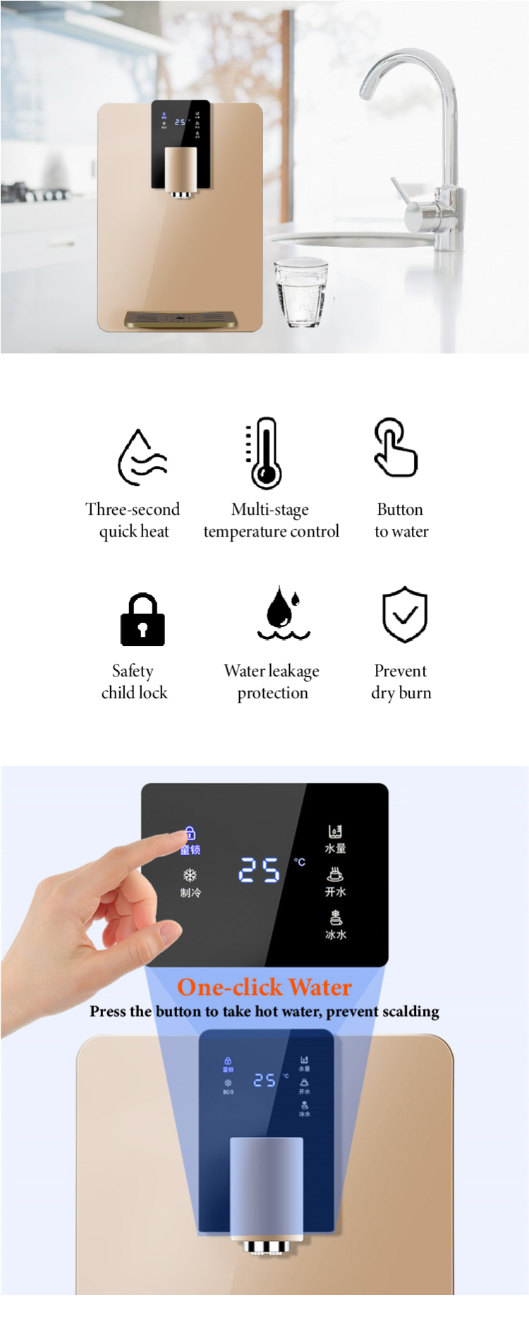 Intelligent Instant Hot Cold Water Ro Water Purifier Dispenser - China ...