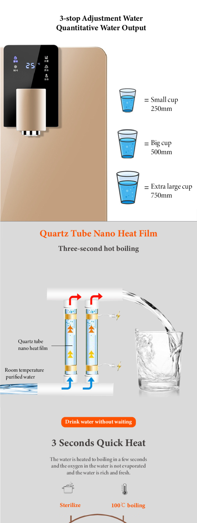 Intelligent Instant Hot Cold Water Ro Water Purifier Dispenser - China ...