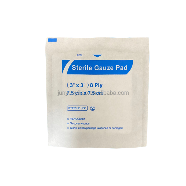 100% Cotton Absorbent Medical Gauze Pad 8 Ply Sterile Gauze Pads, Medical Gauze Pad, Gauze Pad ...