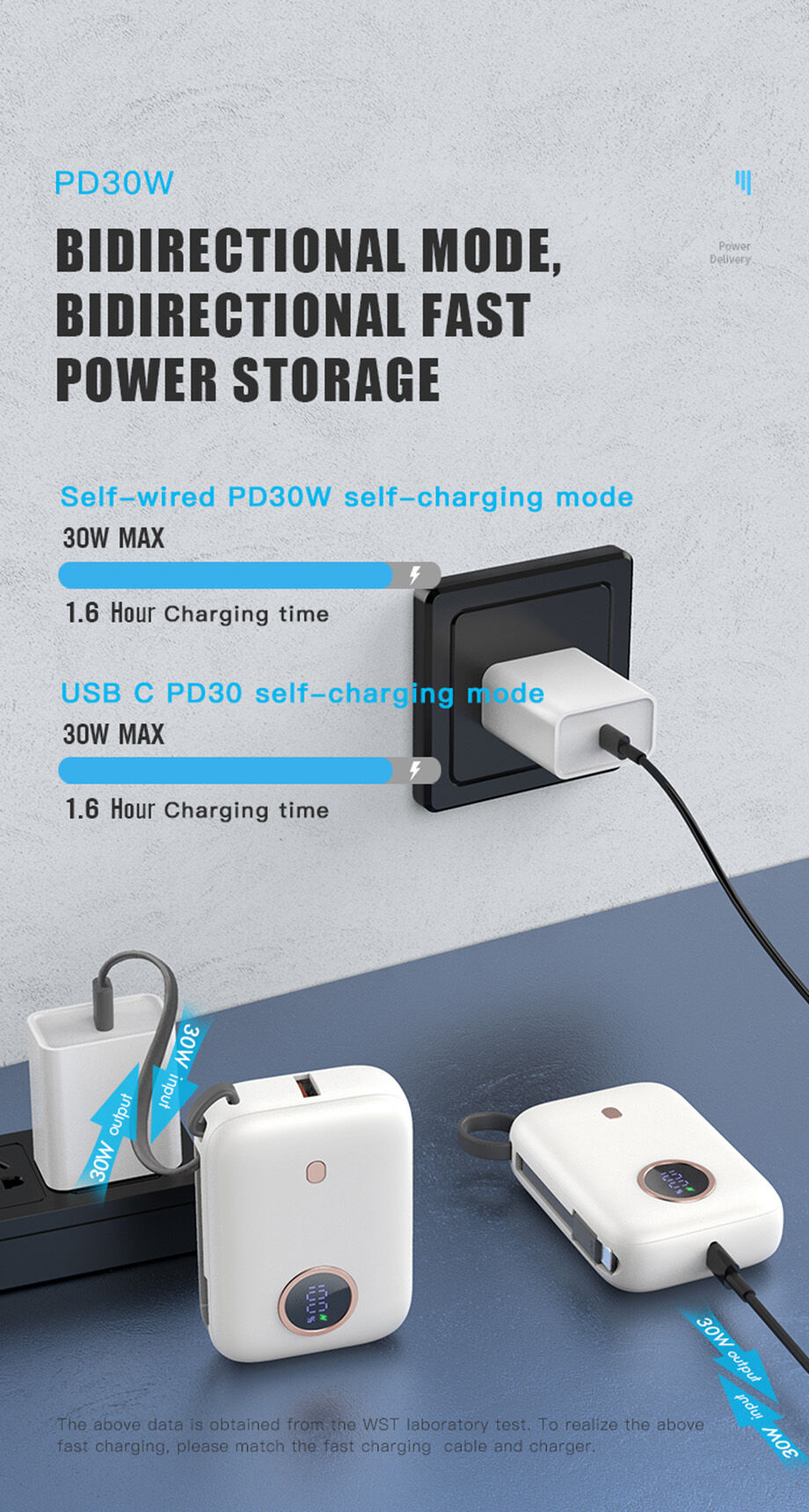 Buy Wholesale China Wst Super Power Bank Pd 30w 10000mah Fast Charging ...