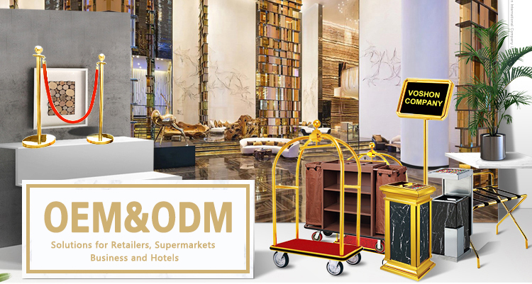 Stainless Steel Hotel Luxury Crown Foldable Bellboy Cart Rack Concierge ...